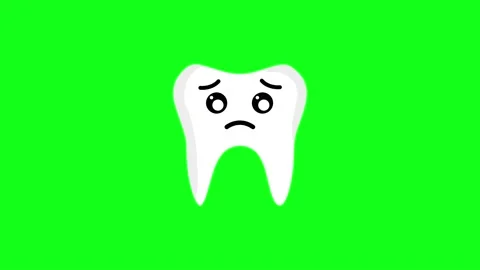 Sad Teeth Animation 4K with Green Screen... | Stock Video | Pond5