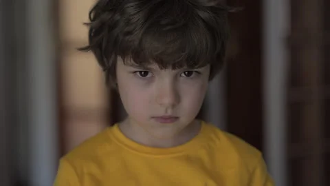 Sad Thinking Curiosity Child Looking at ... | Stock Video | Pond5