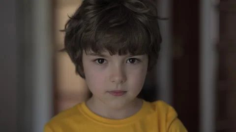 Sad Thinking Curiosity Child Looking at ... | Stock Video | Pond5