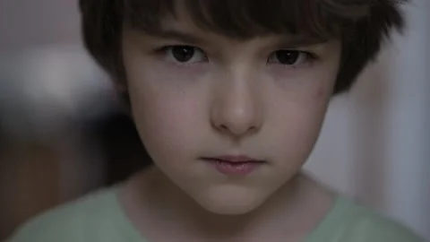 Sad Thinking Curiosity Child Looking at ... | Stock Video | Pond5