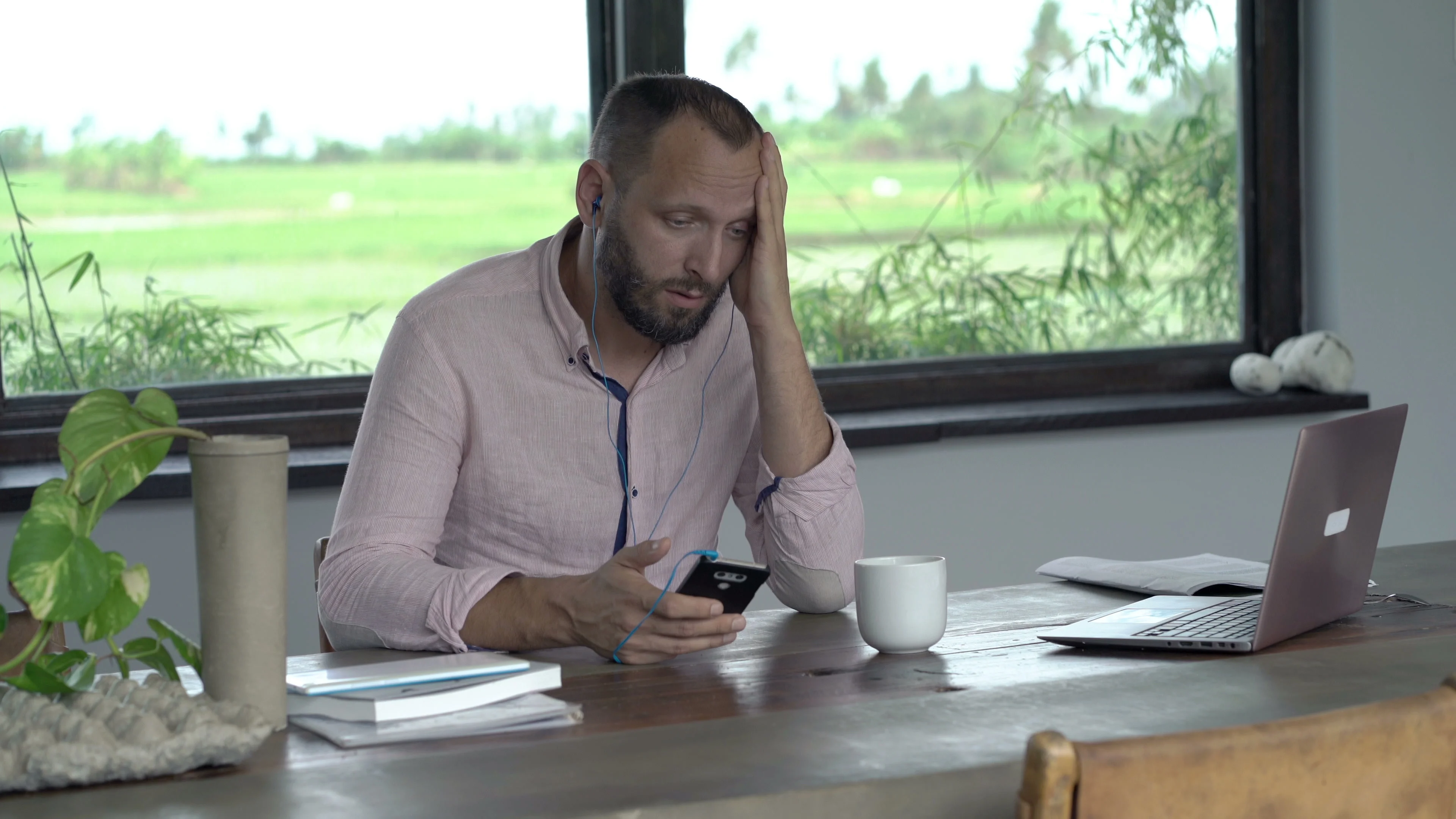 Man Listening To Sad Music