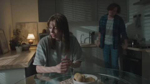 Sad Woman Getting Hit by Her Aggressive ... | Stock Video | Pond5