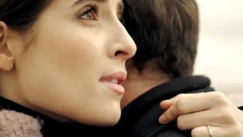 Sad woman in love hugging boyfriend cryi... | Stock Video | Pond5