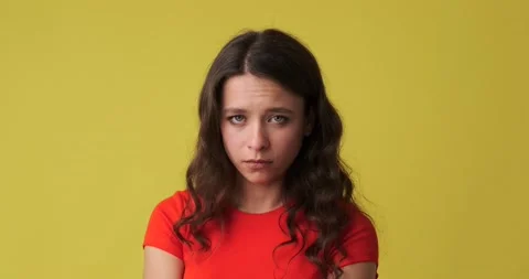 Sad woman shaking her head | Stock Video | Pond5