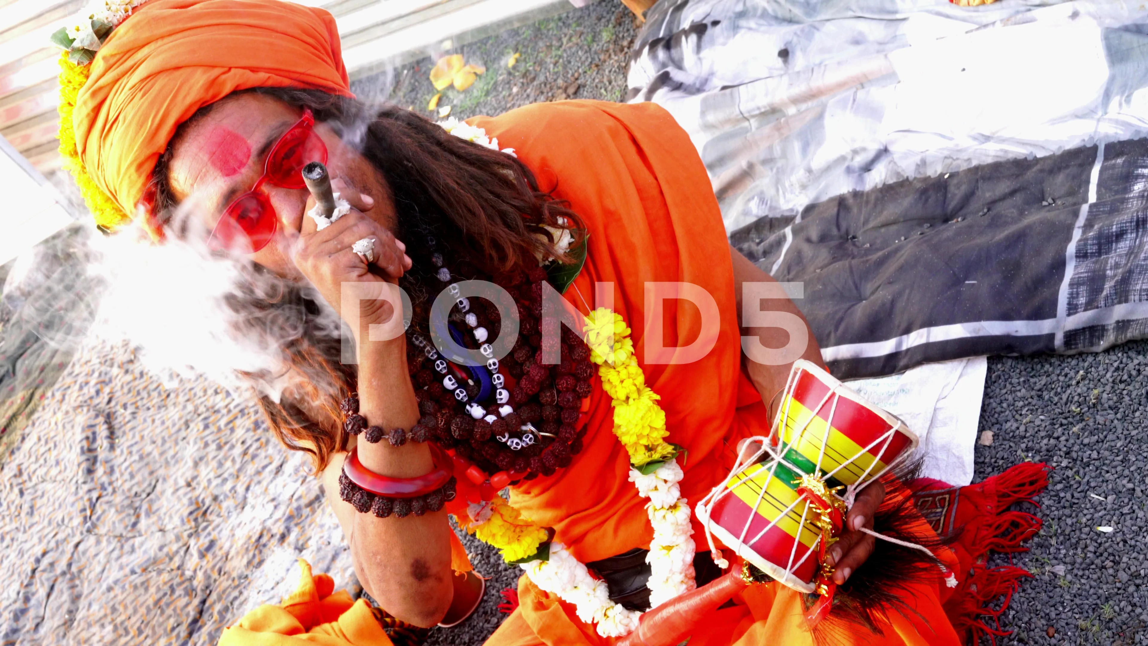 Sadhu Baba Smoking Ganja