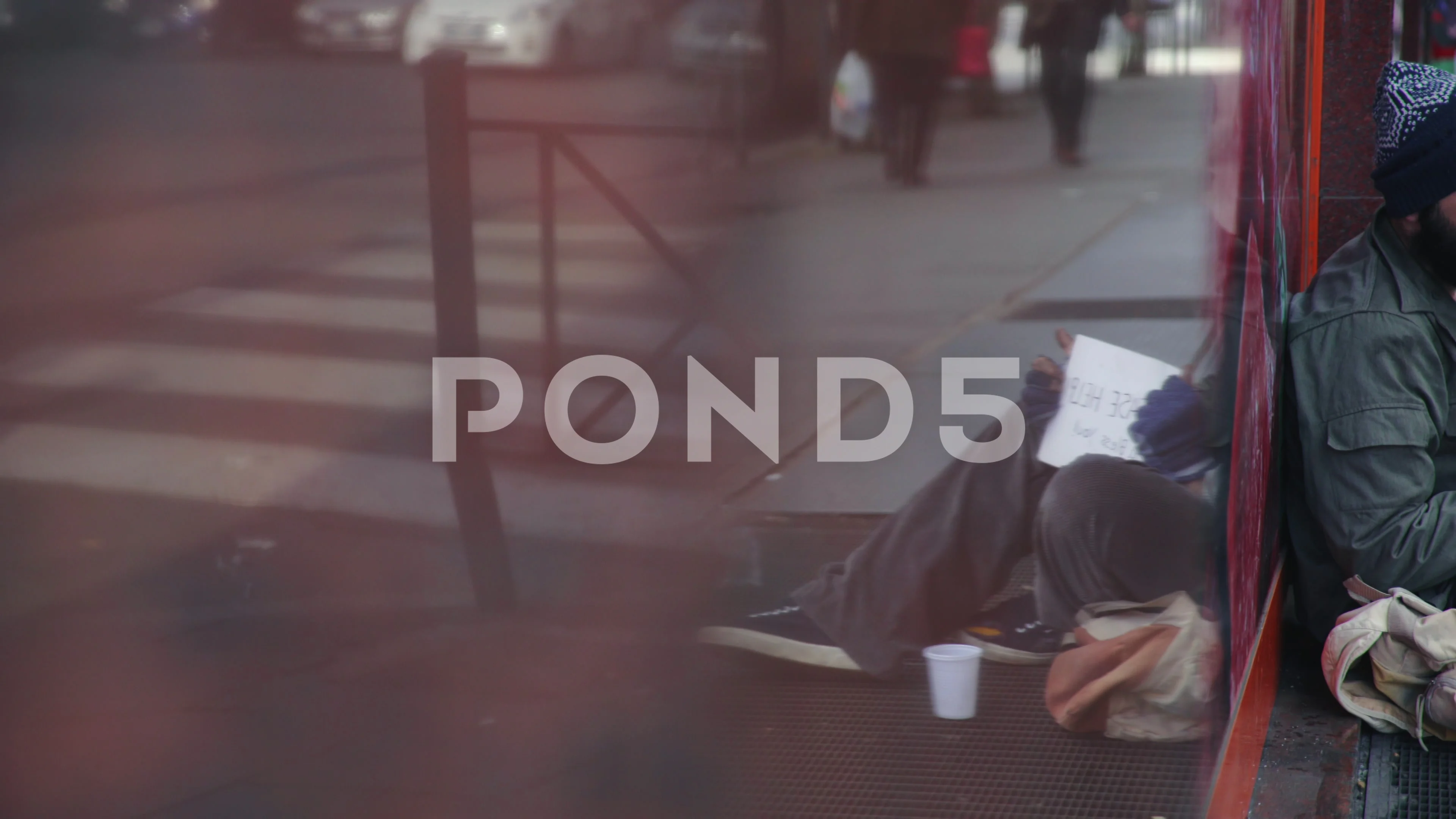 Sad Homeless People On The Streets