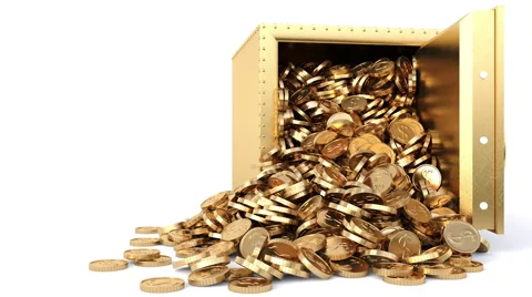 safe box animation with gold coins pouri... | Stock Video | Pond5