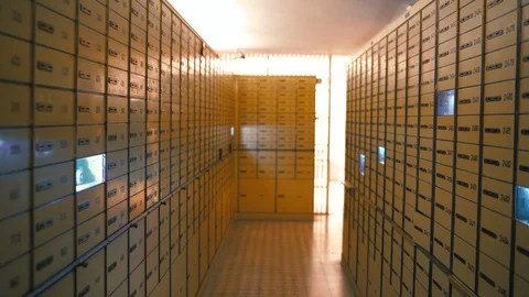 Safe Deposit Boxes in the bank vault roo... | Stock Video | Pond5