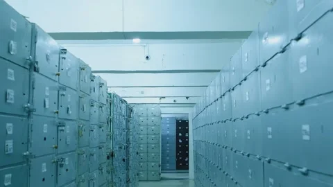 Safe Deposit Boxes in a bank vault room ... | Stock Video | Pond5