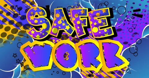 Safe Work. Comic Book Words | Stock Video | Pond5