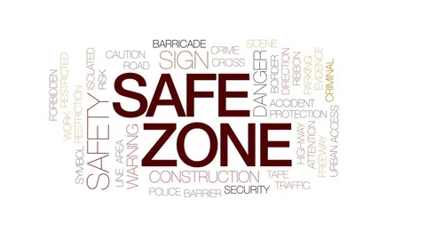 Safe zone animated word cloud, text desi... | Stock Video | Pond5