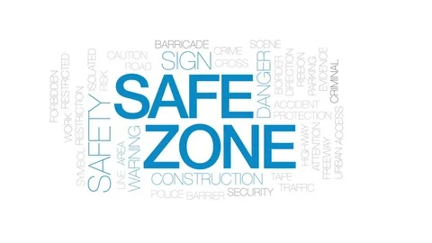 Safe zone animated word cloud, text desi... | Stock Video | Pond5
