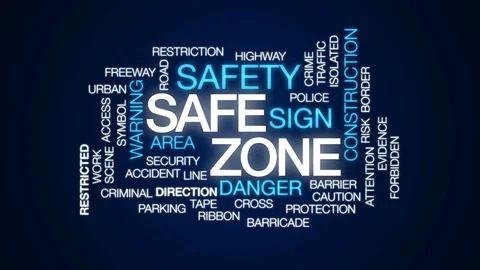 Safe zone animated word cloud, text desi... | Stock Video | Pond5