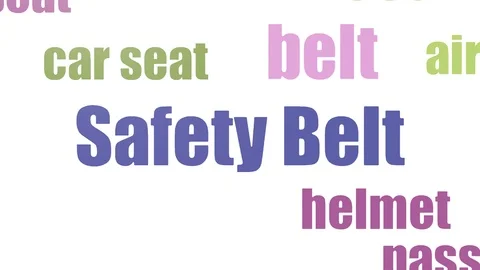 Safety Belt Word Cloud Animated On White... | Stock Video | Pond5