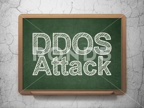 Safety concept: DDOS Attack on chalkboard background: Royalty Free ...