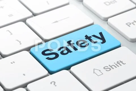 Safety concept: Safety on computer keyboard background: Royalty Free ...