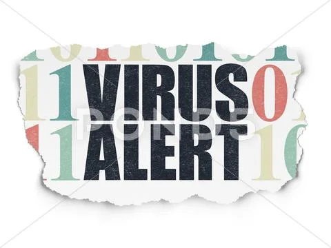 Safety concept: Virus Alert on Torn Paper background Illustration #68649756
