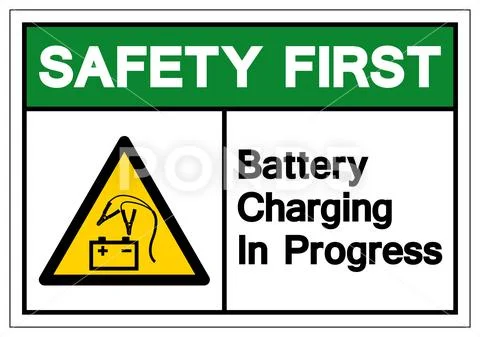 Safety First Battery Charging In Progress Symbol Sign, Vector ...