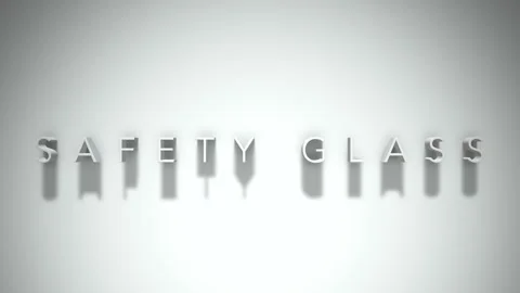 safety glass 3D title animation white te... | Stock Video | Pond5