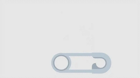 Safety pin. Animation of a pin for cloth... | Stock Video | Pond5
