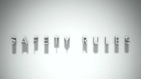 safety rules 3D title animation white te... | Stock Video | Pond5
