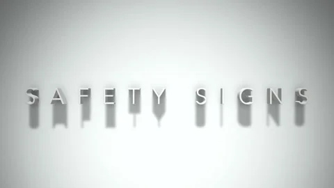 safety signs 3D title animation white te... | Stock Video | Pond5