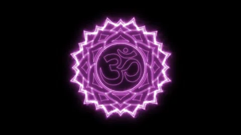 Sahasrara. Neon illumination of chakra s... | Stock Video | Pond5