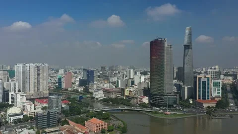 Saigon River and canal waterfront with H... | Stock Video | Pond5
