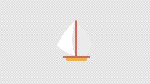 Sail boat loop Animation video transpare... | Stock Video | Pond5