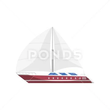 Sail frigate side view isolated icon Illustration #127416164