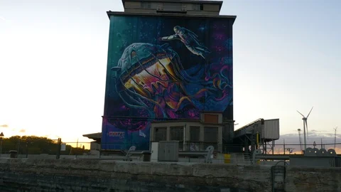 Sailing alongside a dock with a large mu... | Stock Video | Pond5