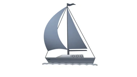 Sailing boat. Animation of the yacht. Ca... | Stock Video | Pond5