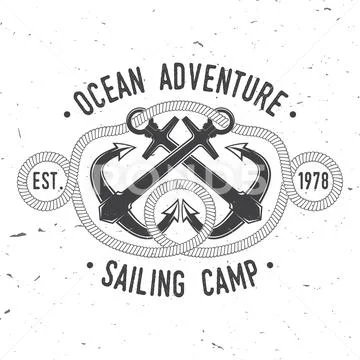 Sailing camp badge. Vector. Concept for shirt, print, stamp or tee ...