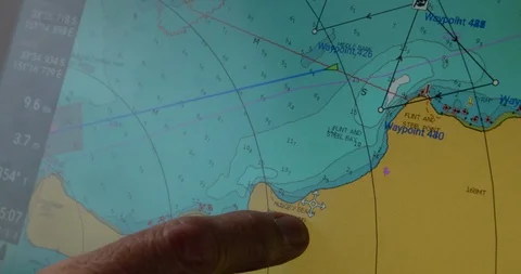 Sailing map, electronic marine navigatio... | Stock Video | Pond5