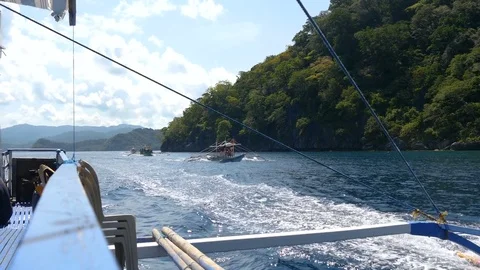 Sailing with traditional Philippine sail... | Stock Video | Pond5