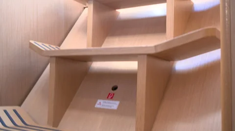 Sailor lift stairs to access engine room | Stock Video | Pond5