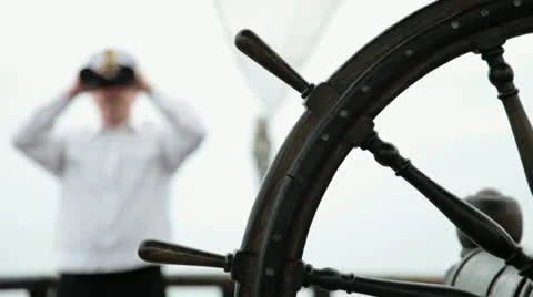 Sailor looking through binoculars | Stock Video | Pond5