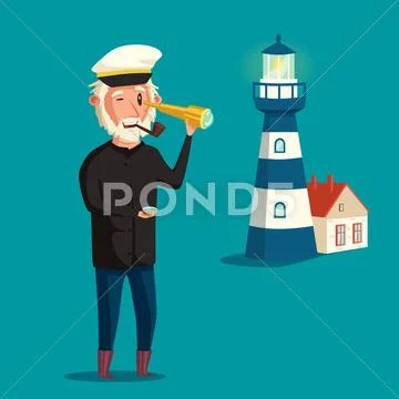 Sailor man character. Vector cartoon illustration Illustration #67288588