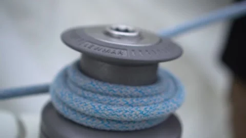 Sailor Pulling on a Rope Coiled around a... | Stock Video | Pond5