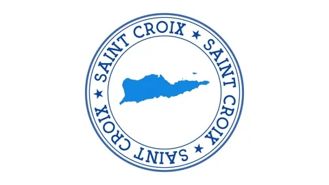 Saint Croix intro. Badge with the circul... | Stock Video | Pond5