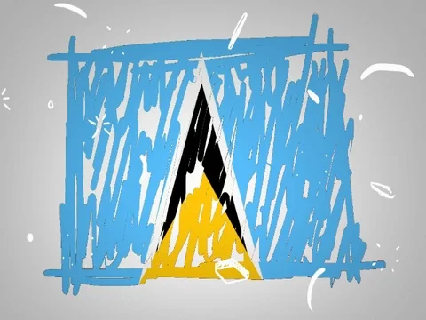 Saint Lucia - Animation - outline - Whit... | Stock Video | Pond5