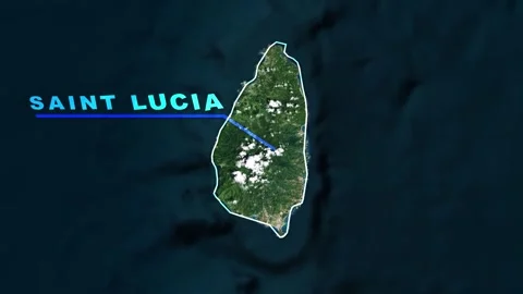 Saint Lucia Map Animation | Stock Video | Pond5