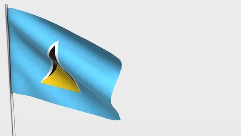 Saint Lucia waving flag animation on Fla... | Stock Video | Pond5