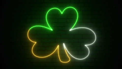 Saint Patrick's Day Neon Shamrock Backgr... | Stock Video | Pond5