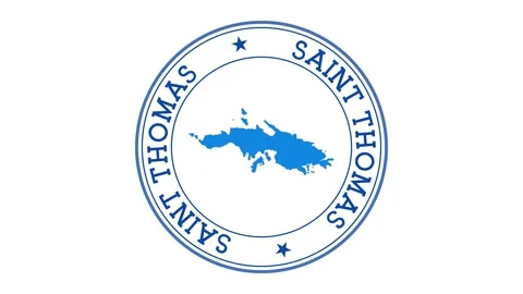 Saint Thomas intro. Badge with the circu... | Stock Video | Pond5