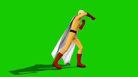Saitama One Punch Man Attacks Side Green... | Stock Video | Pond5
