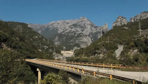 Salakovac dam and bridge | Stock Video | Pond5