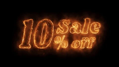 Sale 10% Percent Off Word Hot Animated B... | Stock Video | Pond5