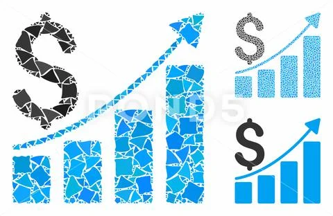 Sales growth chart Mosaic Icon of Ragged Items: Royalty Free #118993650