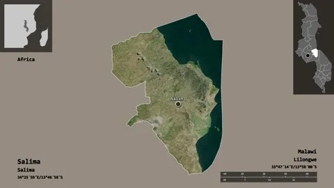 Salima location. Malawi. Satellite map | Stock Video | Pond5